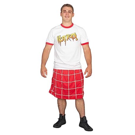 Rowdy Roddy Piper Hot Rod T-shirt and Kilt Costume Set